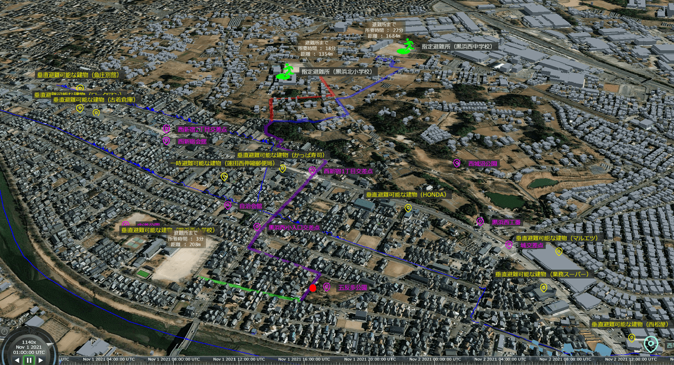 住民個人の避難行動立案支援ツール | Use Case | PLATEAU [プラトー]